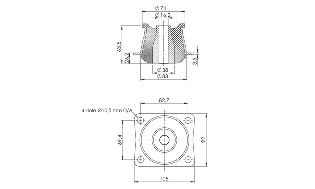 AAG Conical mounts - Effective shock and sound absorption