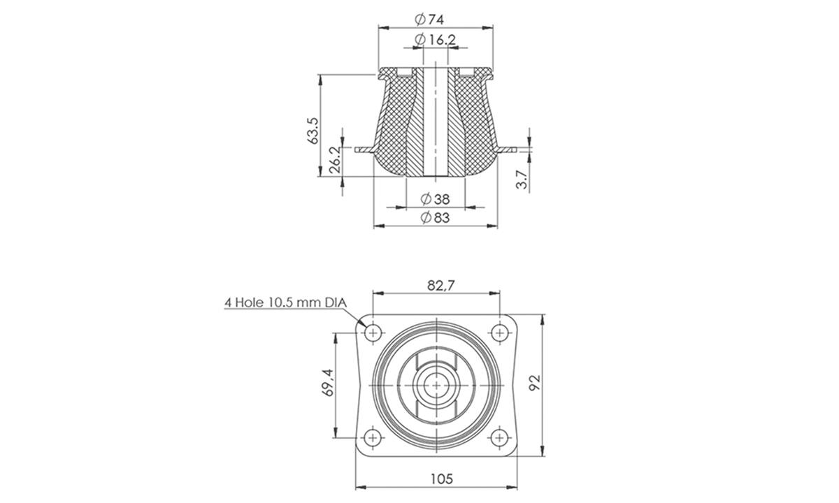AAG Conical mounts - Effective shock and sound absorption