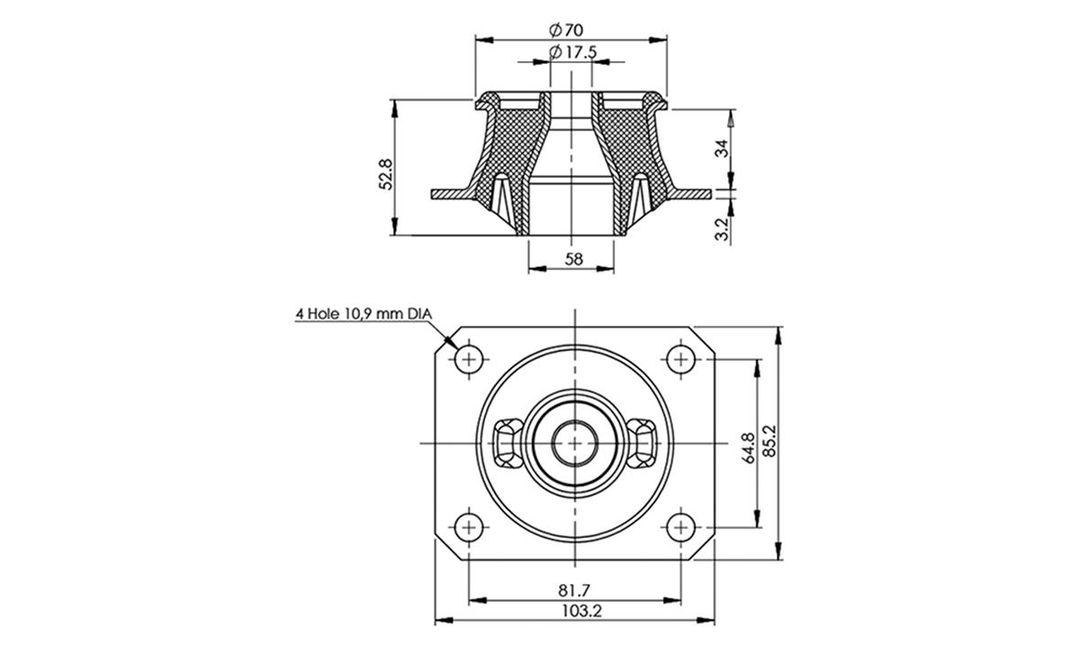 AAG Conical mounts - Effective shock and sound absorption