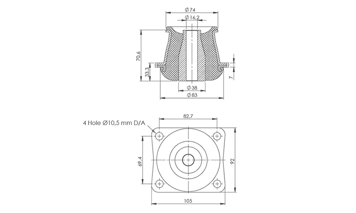 AAG Conical mounts - Effective shock and sound absorption