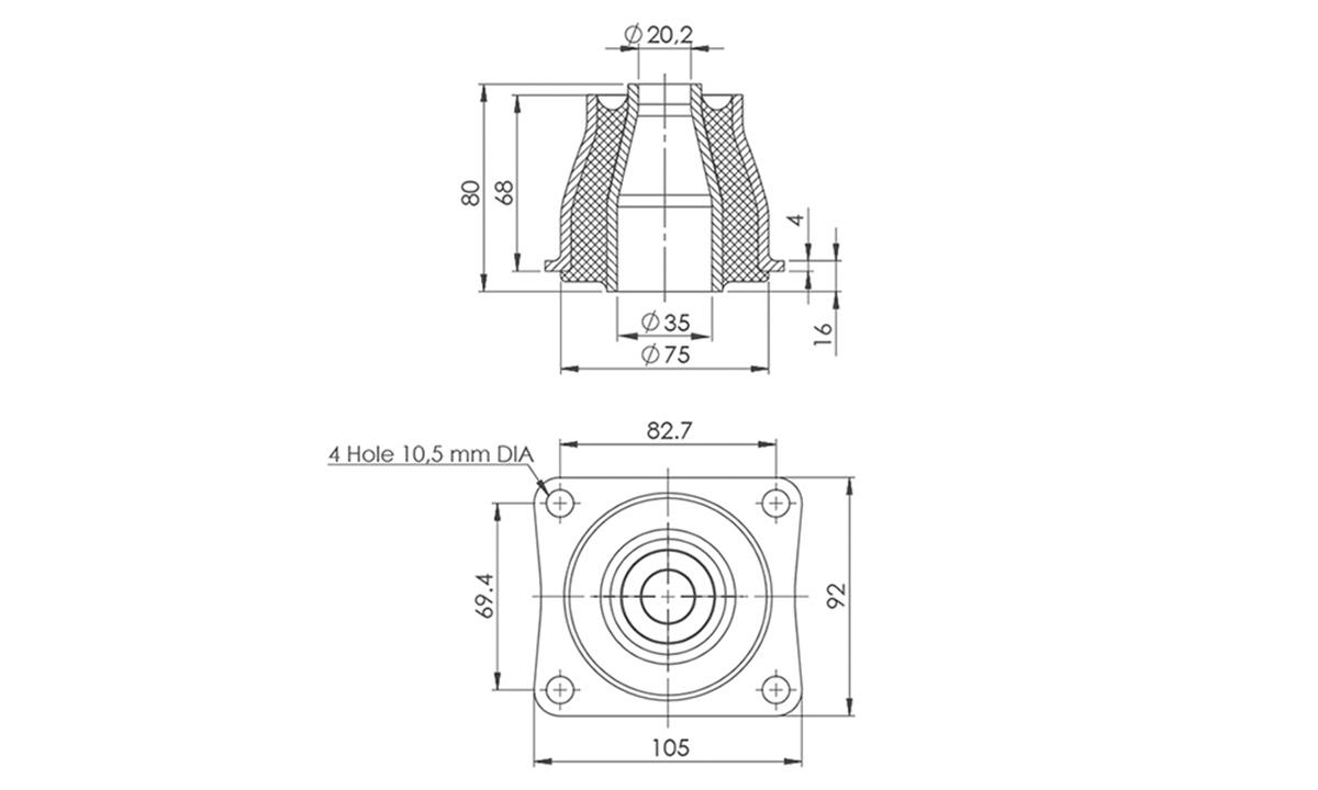 AAG Conical mounts - Effective shock and sound absorption